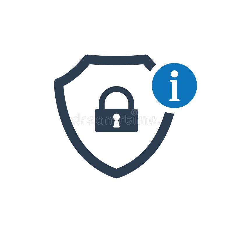 Security Icon with Information Sign. Security Icon and about, Faq, Help ...