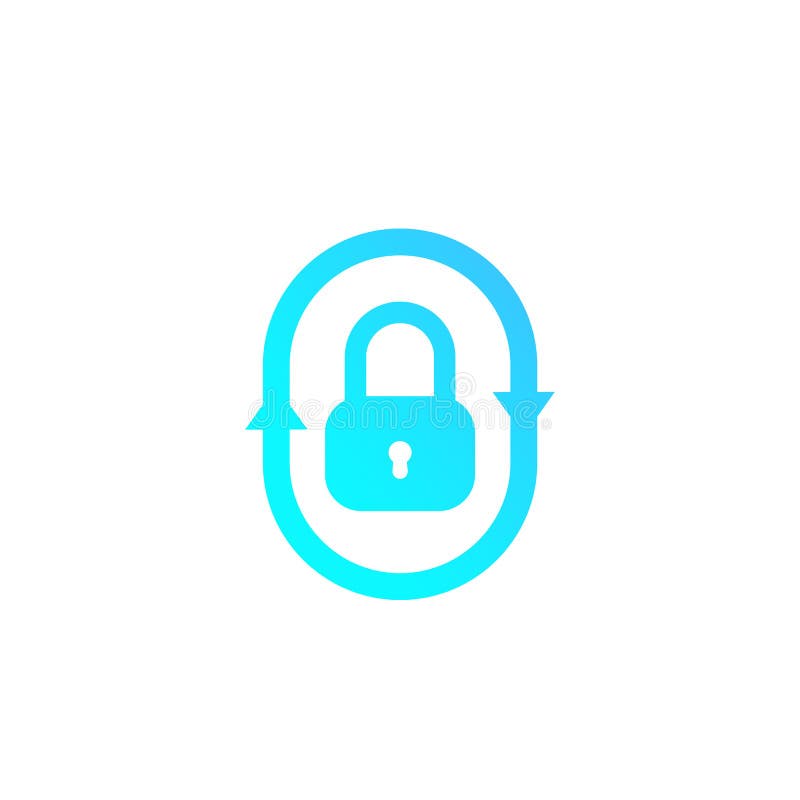 Security Icon with Lock and Arrows Stock Vector - Illustration of ...