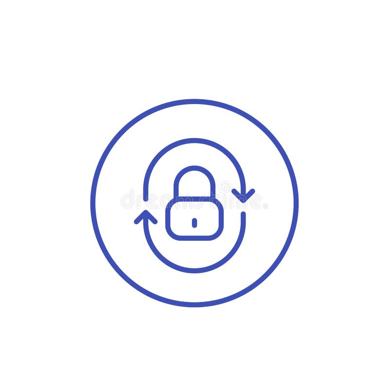 Security Icon with Lock and Arrows, Linear Style Stock Vector ...