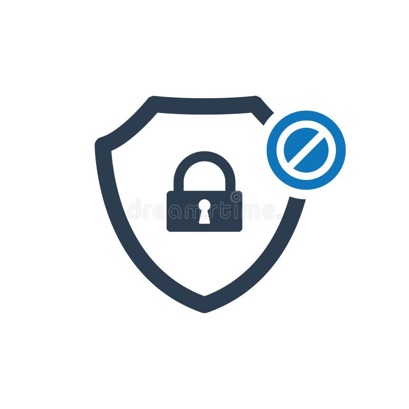 Security Icon with Not Allowed Sign. Security Icon and Block, Forbidden ...