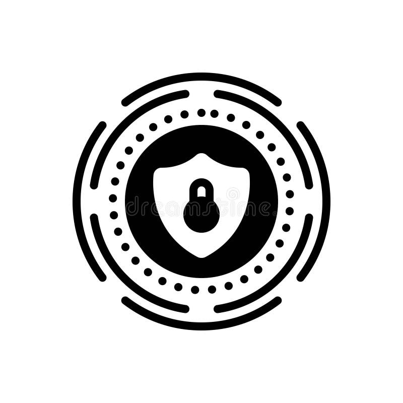 Black Solid Icon for Security, Protection and Password Stock ...