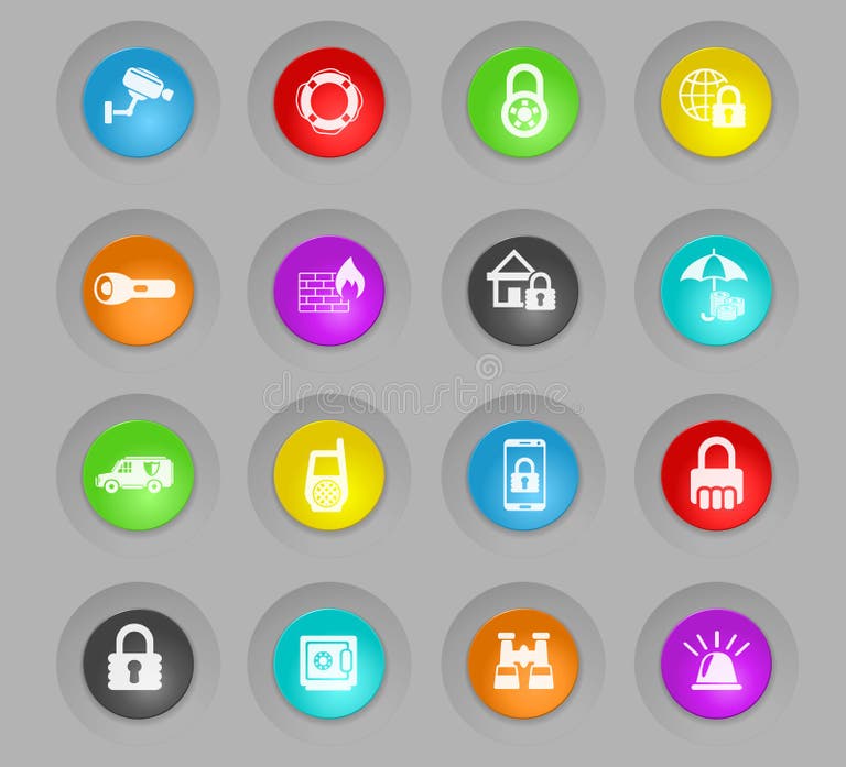 Security icon set stock vector. Illustration of surveillance - 126327943