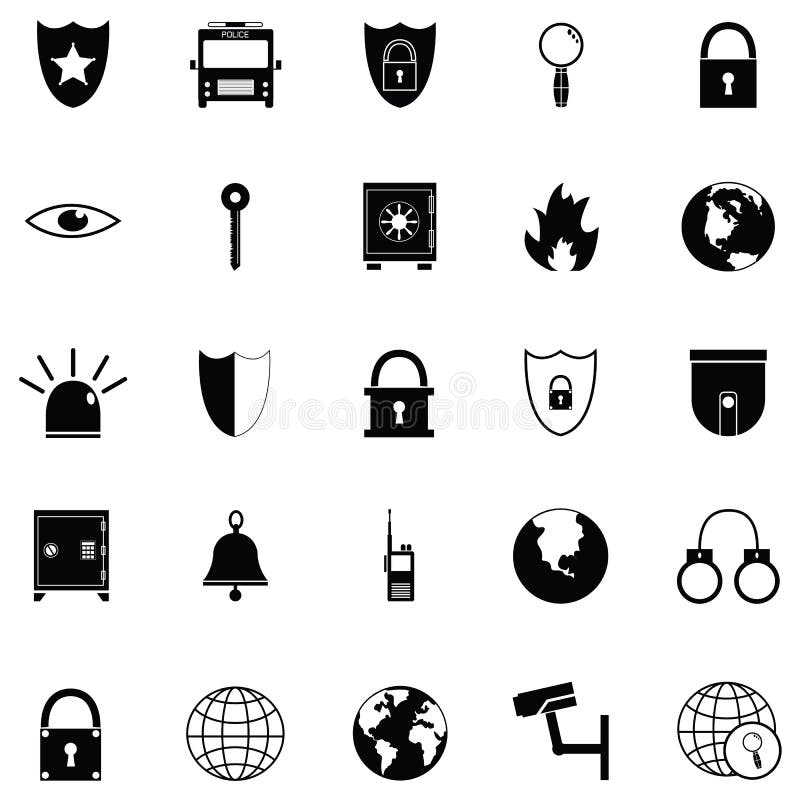 Security icon set stock vector. Illustration of technology - 102691738