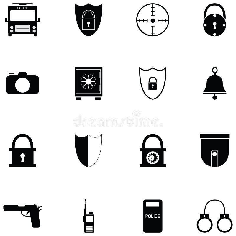 Security icon set stock vector. Illustration of secure - 120571100