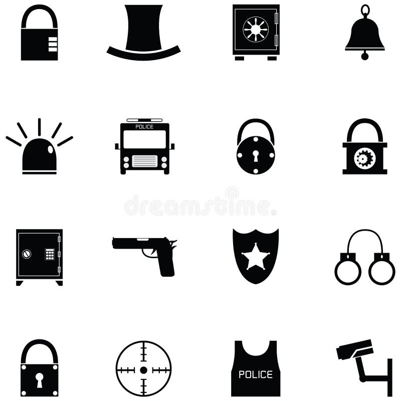 Security icon set stock vector. Illustration of secure - 120571100