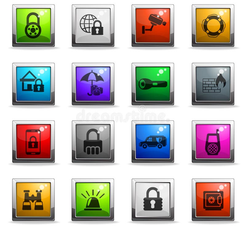Security icon set stock illustration. Illustration of vector - 122110514