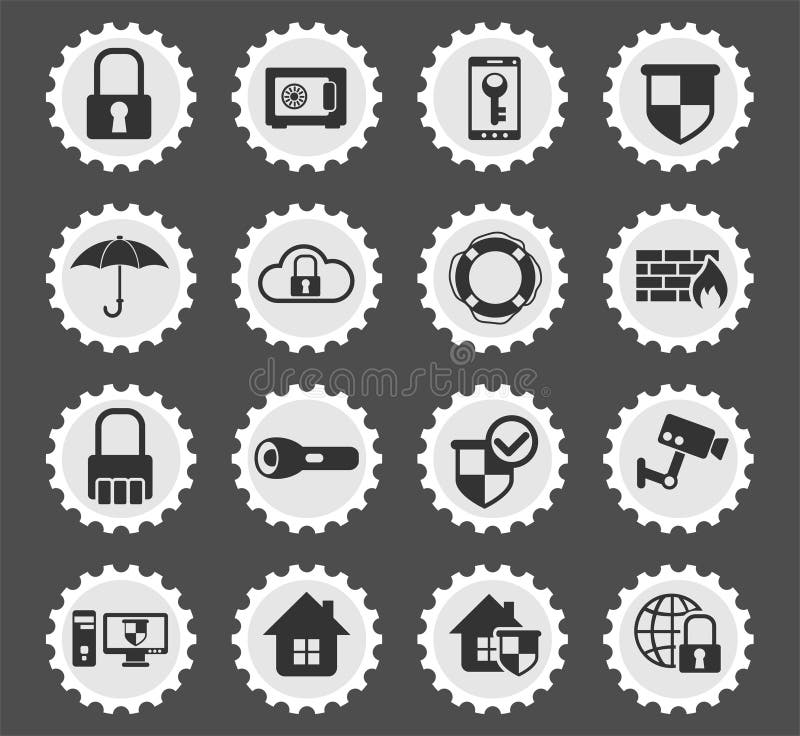Security icon set stock vector. Illustration of lock - 128424690