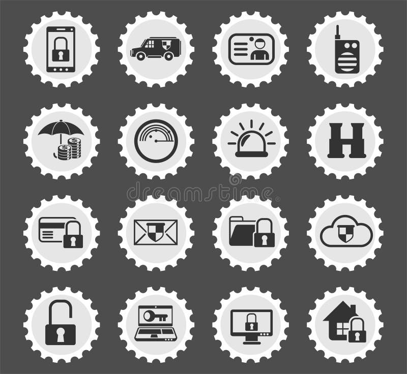 Security icon set stock vector. Illustration of envelope - 128424697