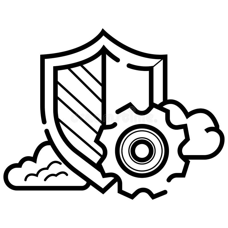 Security Icon with Settings Vector Stock Illustration - Illustration of ...