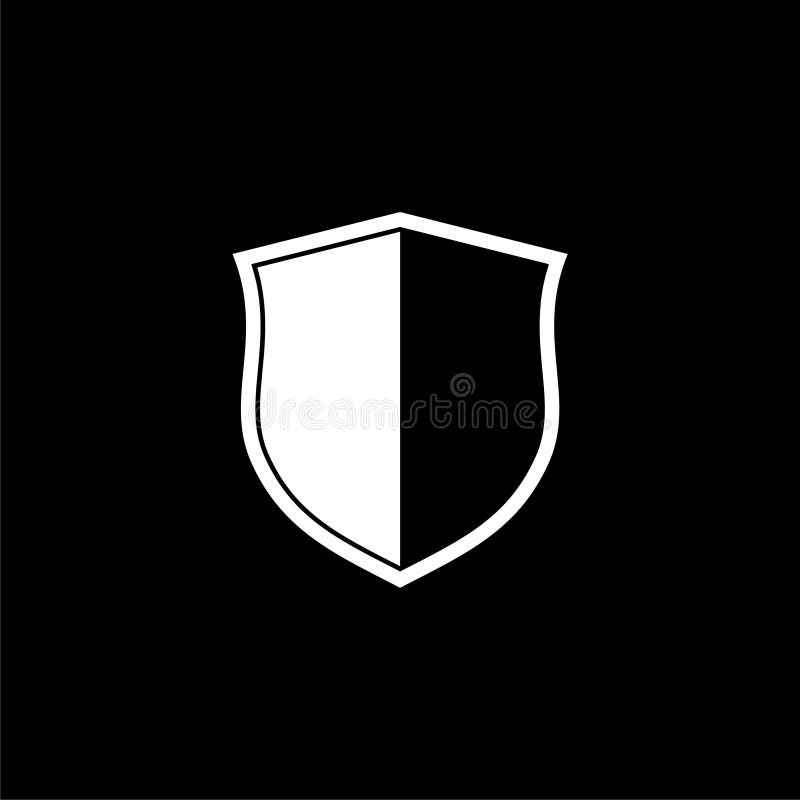 Security Icon. Shield Icon in Flay Style Isolated on Dark Background ...