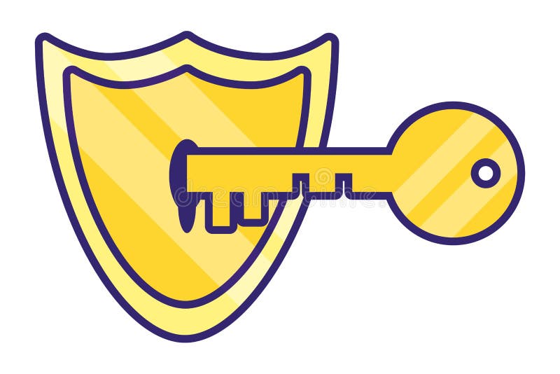 Security icon cartoon stock vector. Illustration of online - 146260729