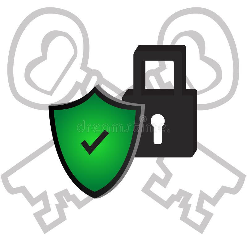 Security Icon Vector Illustration Green Padlock Key. Stock Vector ...