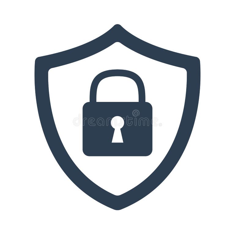 Security Icon on White Background. Stock Illustration - Illustration of ...