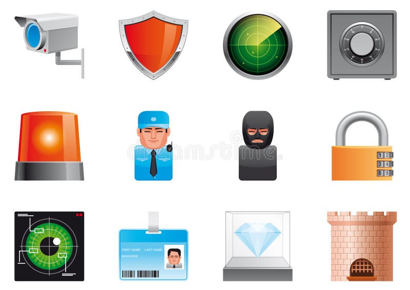 Security icons stock vector. Illustration of vigilance - 25103799