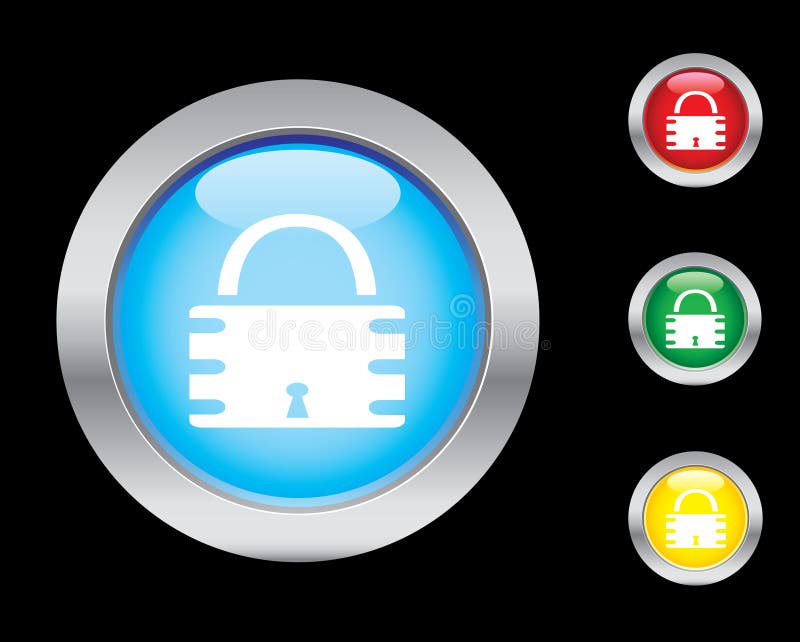 Security icons stock vector. Illustration of metal, reflection - 3797774