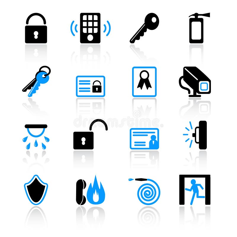 Security Icons- Flat Design Stock Vector - Illustration of permit ...