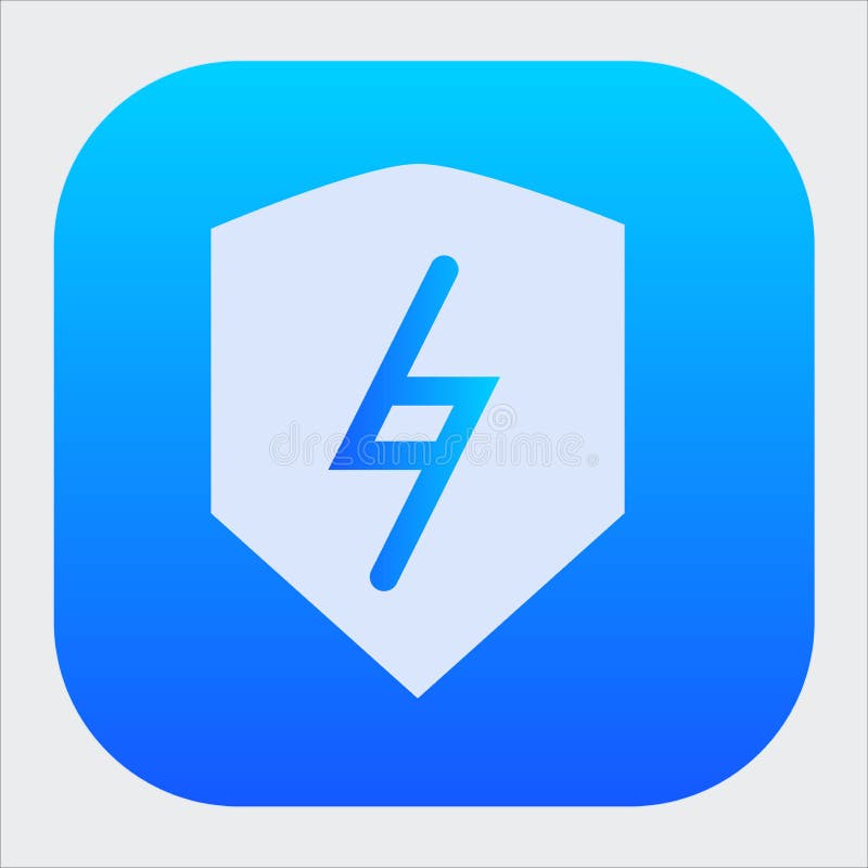 Secure Icon for Mobile and Website. Button in Blue Gradient Vector ...