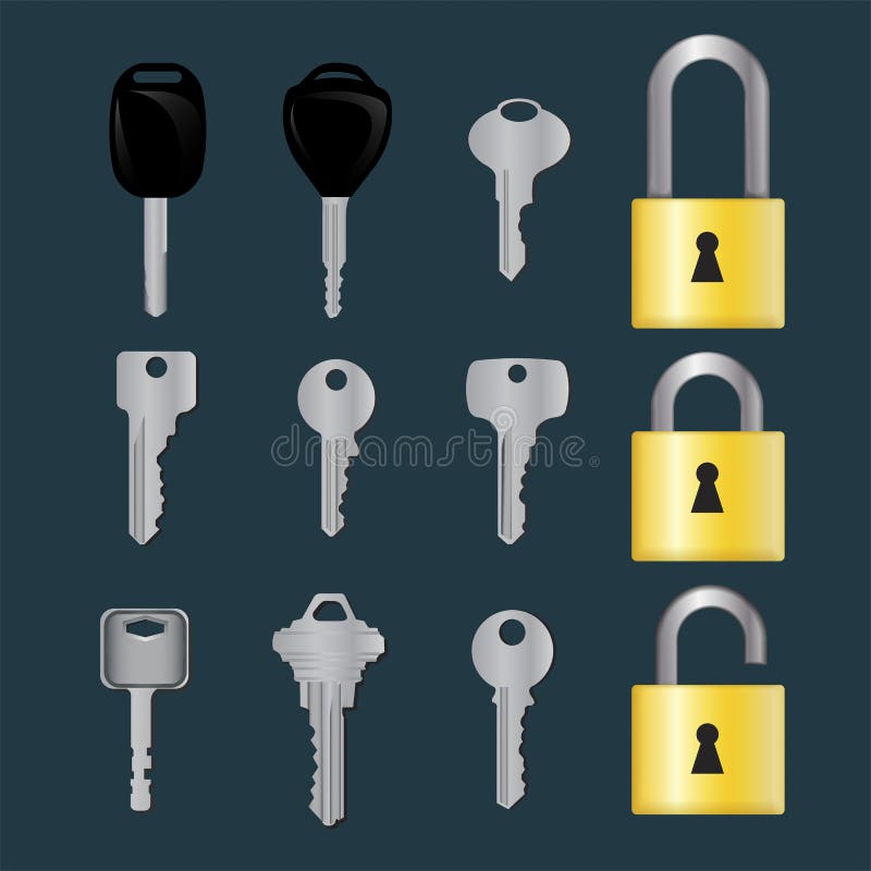 Security Icons Lock Key Modern Idea and Concept Vector Illustration ...