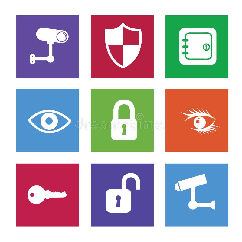 Security icons stock vector. Illustration of graphic - 27395600