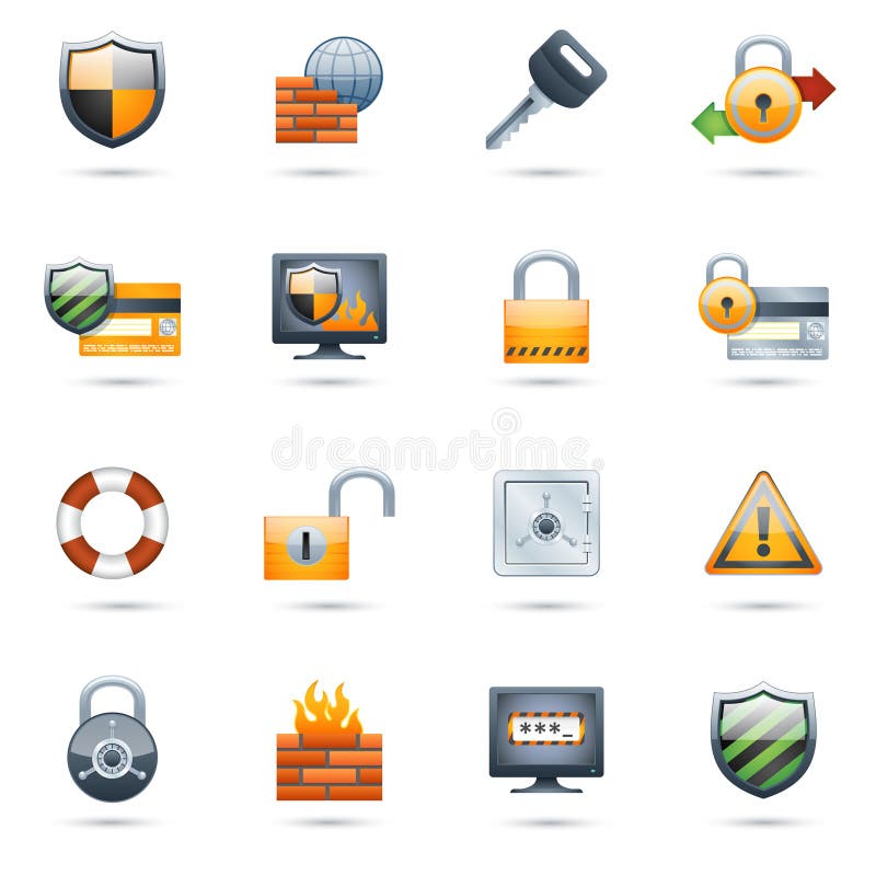Security icons set stock vector. Illustration of panel - 46943227