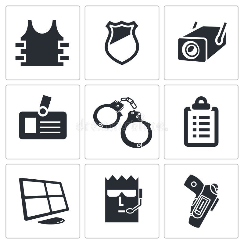 Police Icons stock vector. Illustration of security, system - 41033676