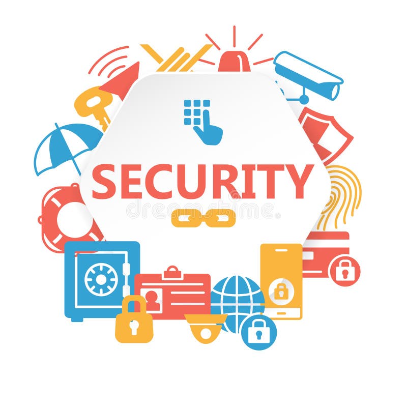 Security icons set stock vector. Illustration of design - 113609258