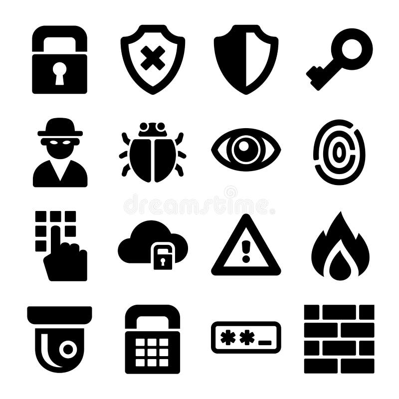 Security Icons Set stock vector. Illustration of password - 65290976