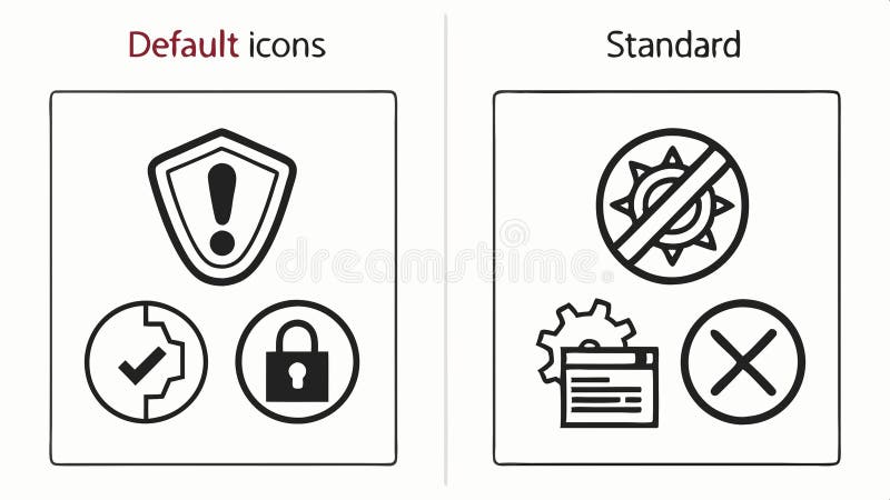 Security Icons Standard and Alternative, Protection and Safety Vector ...