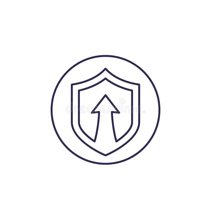 Security Increase Icon, Line Vector Stock Vector - Illustration of ...