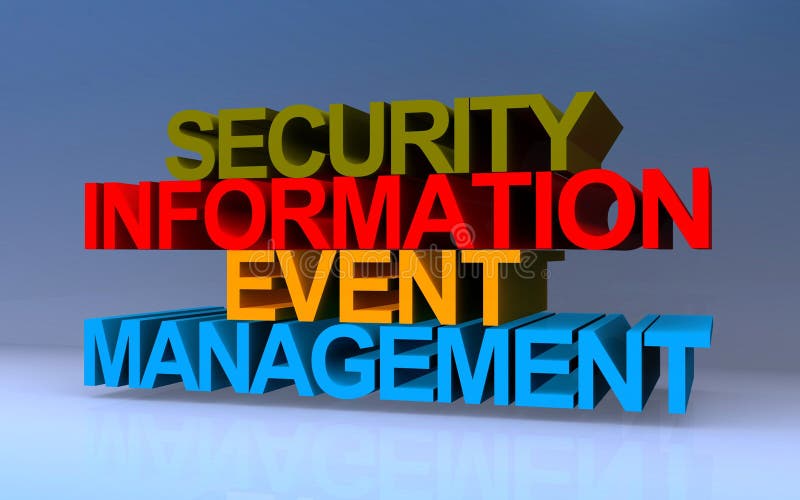 Security Information Event Management on Blue Stock Illustration - Illustration of breach ...
