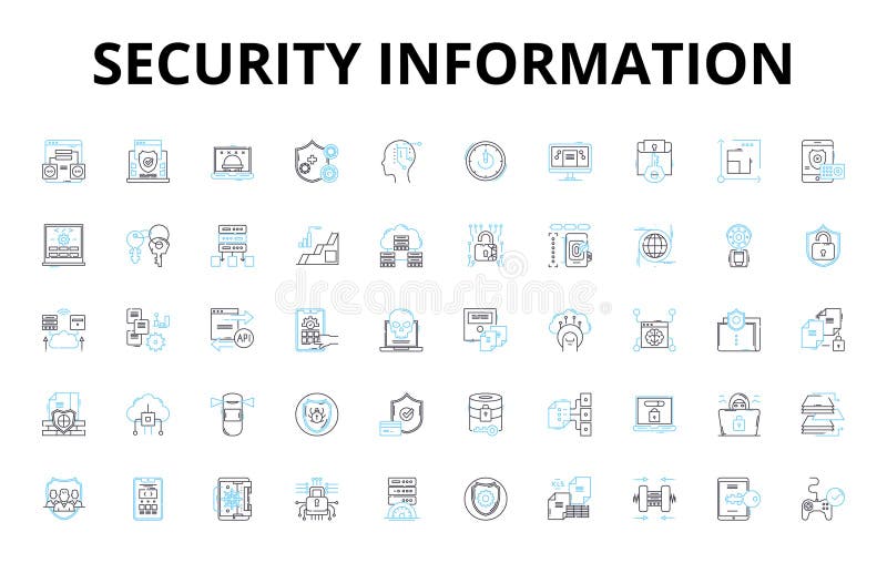 Security Information Linear Icons Set Encryption Authentication Privacy Firewall Intrusion