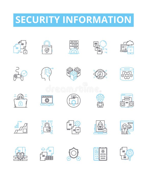Security Information Vector Line Icons Set. Security, Information ...