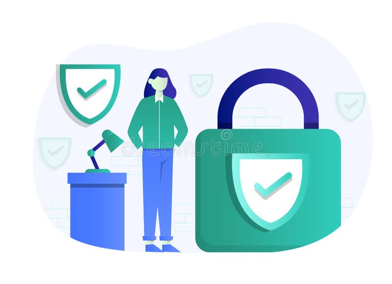 Security Insurance Flat Illustration Vector Graphic. Stock Illustration ...