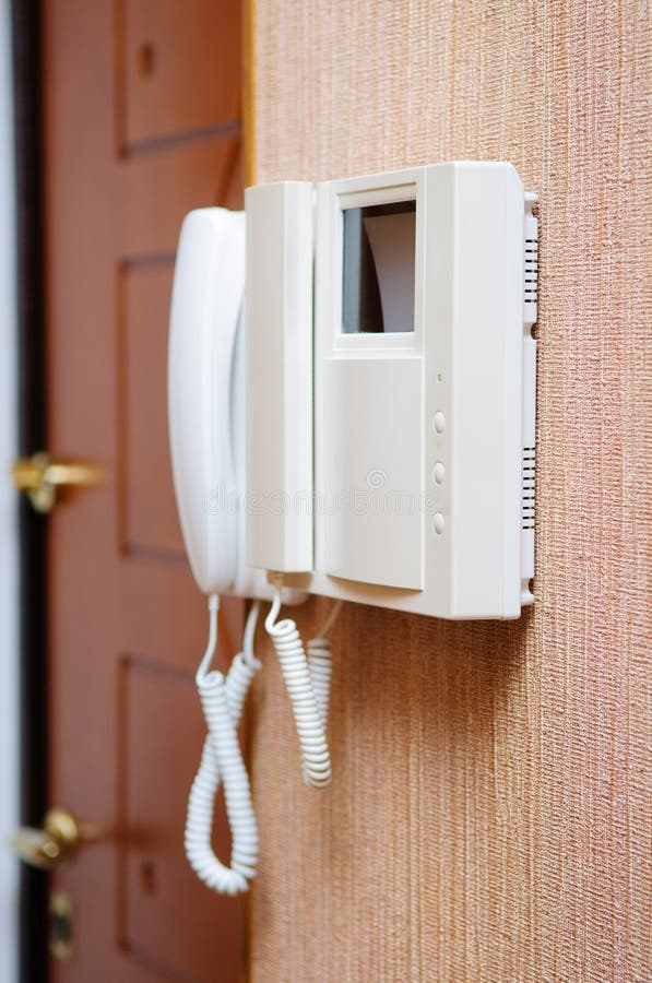 Security intercom speaker stock photo. Image of white - 29859548