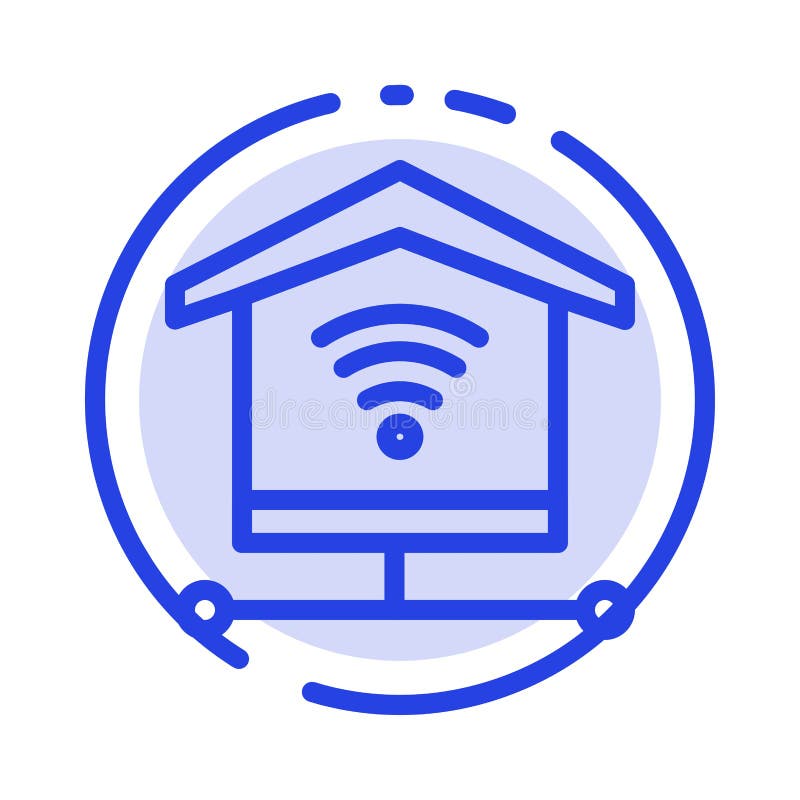 Security, Internet, Signal Blue Dotted Line Line Icon Stock Vector ...