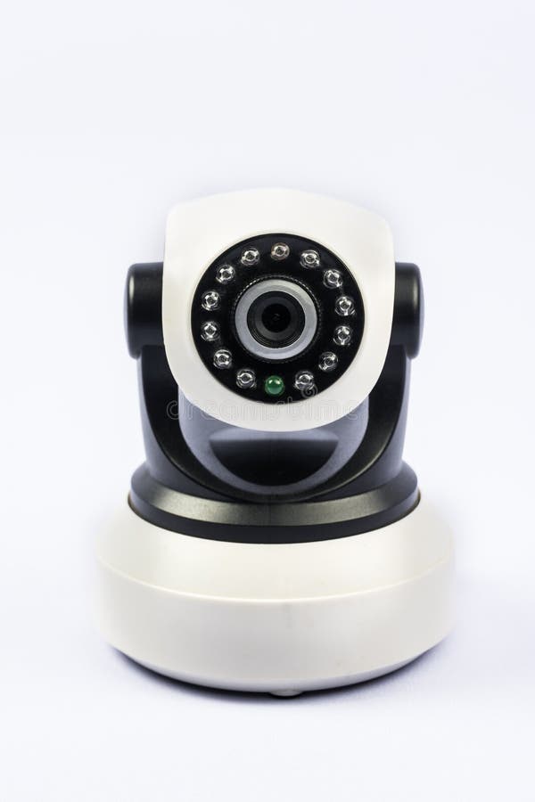 Security IP Camera with Infrared Sensors on Isolate White Background ...