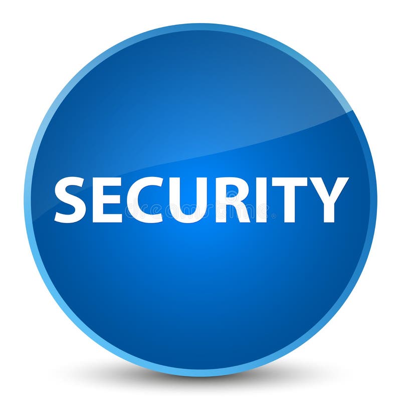 Security Elegant Blue Round Button Stock Illustration - Illustration of ...