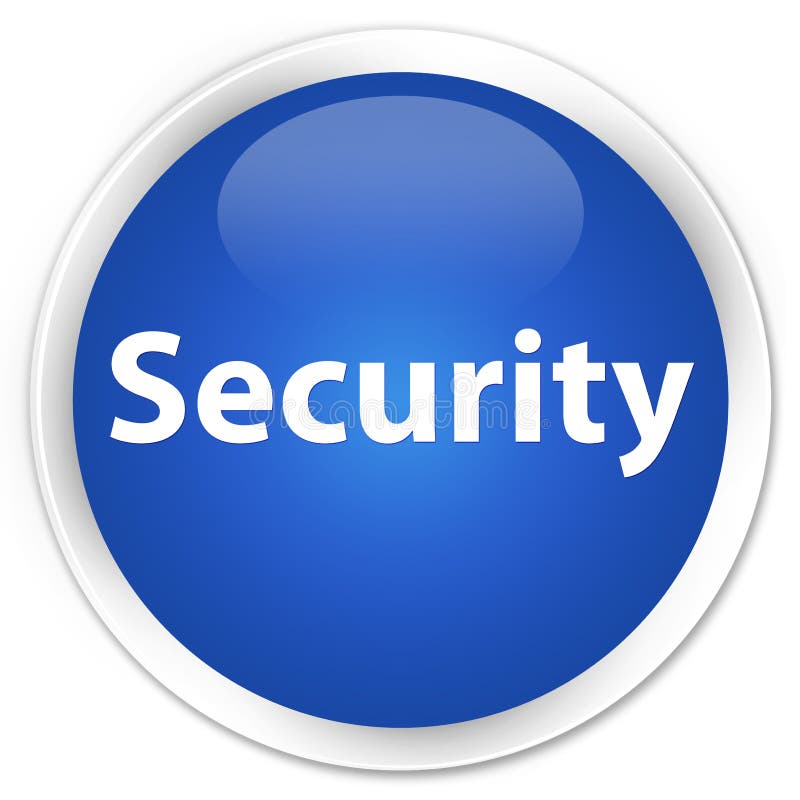 Security Premium Blue Round Button Stock Illustration - Illustration of ...