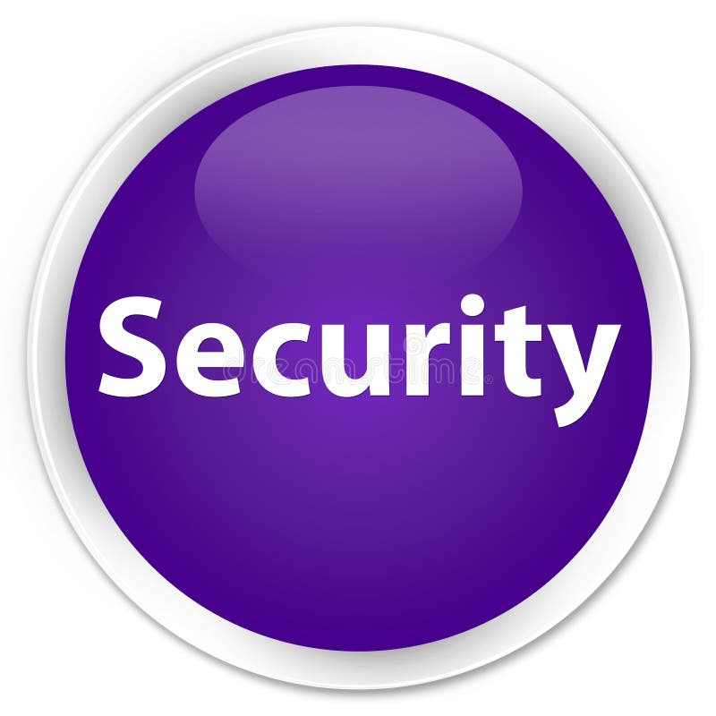 Security Premium Purple Round Button Stock Illustration - Illustration ...