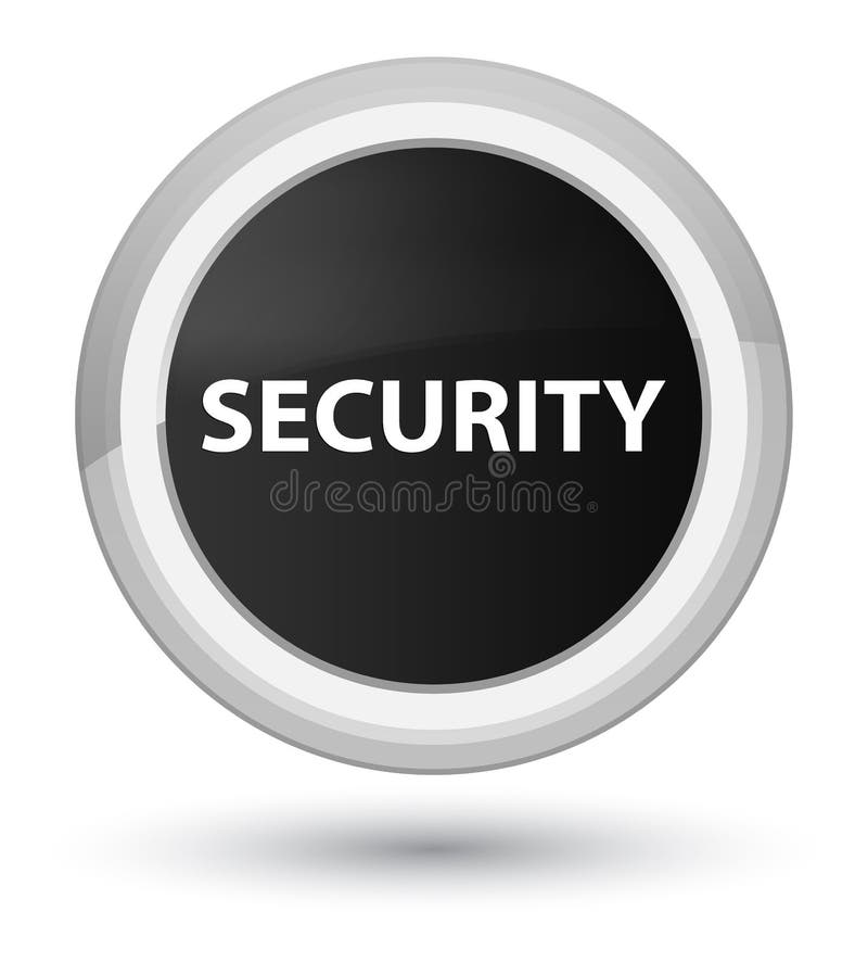 Security Prime Black Round Button Stock Illustration - Illustration of ...
