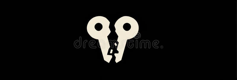 Security Key Icon Depicted As Broken in Half Illustrating a ...