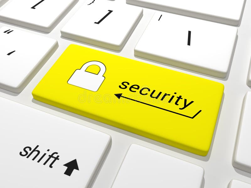 Security key on a keyboard stock illustration. Illustration of ...