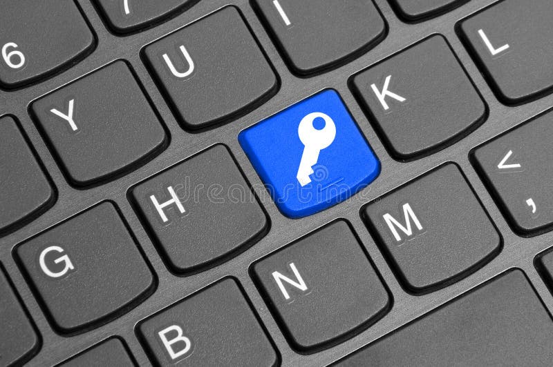 Security key on keyboard stock photo. Image of icon - 159434324