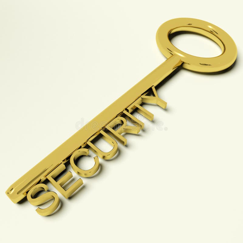 Security Key Representing Safety and Encryption Stock Illustration ...