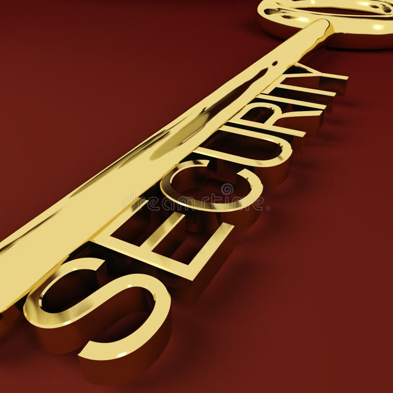 Security Key Representing Safety and Protection Stock Illustration ...
