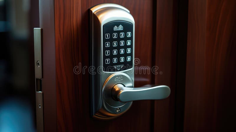 Security keyless door stock illustration. Illustration of keyless ...