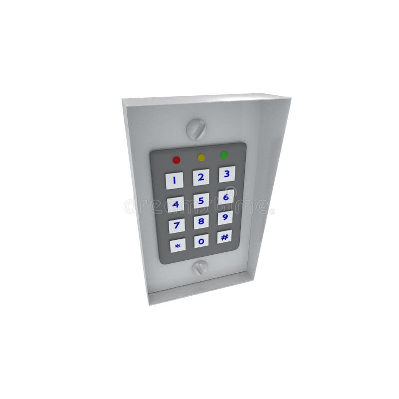 Security Keypad 3d Illustration Stock Illustration - Illustration of ...