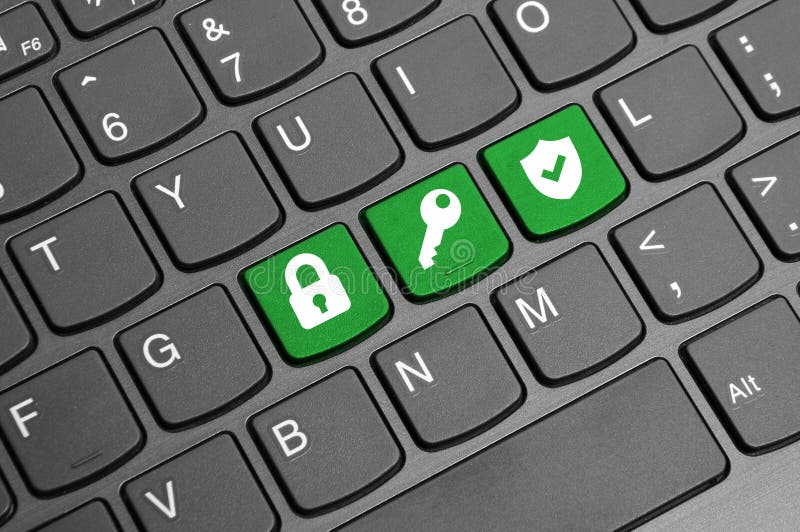Security key on keyboard stock photo. Image of icon - 159434324