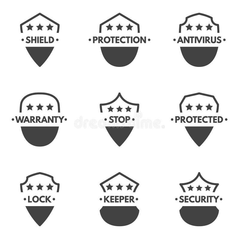 Security Labels Black Color with Text Stock Vector - Illustration of ...