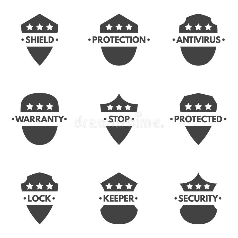 Security Labels Black Color with Text Stock Vector - Illustration of ...